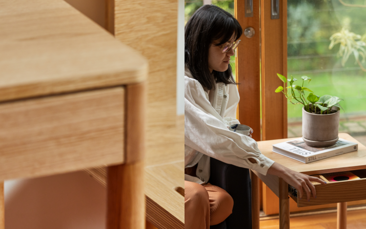 Solid Timber Bedside Table | Wooden Sidetable for Bedroom & Living Room ...